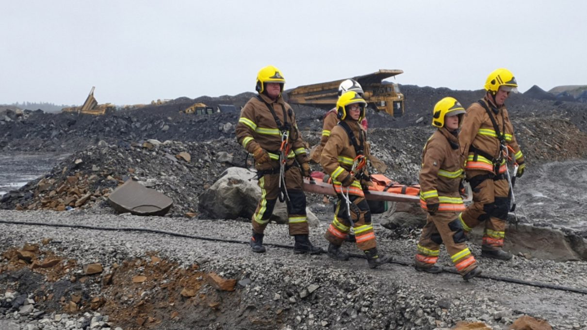Fire Crews On Site At Shotton Surface Mine For Industrial Training ...