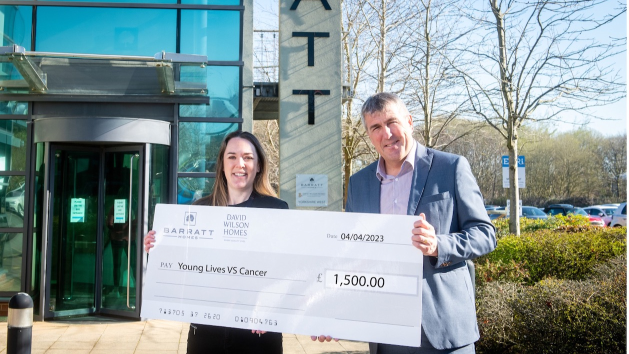 Young Lives Vs Cancer Receive £1,500 Donation From Local Homebuilder ...